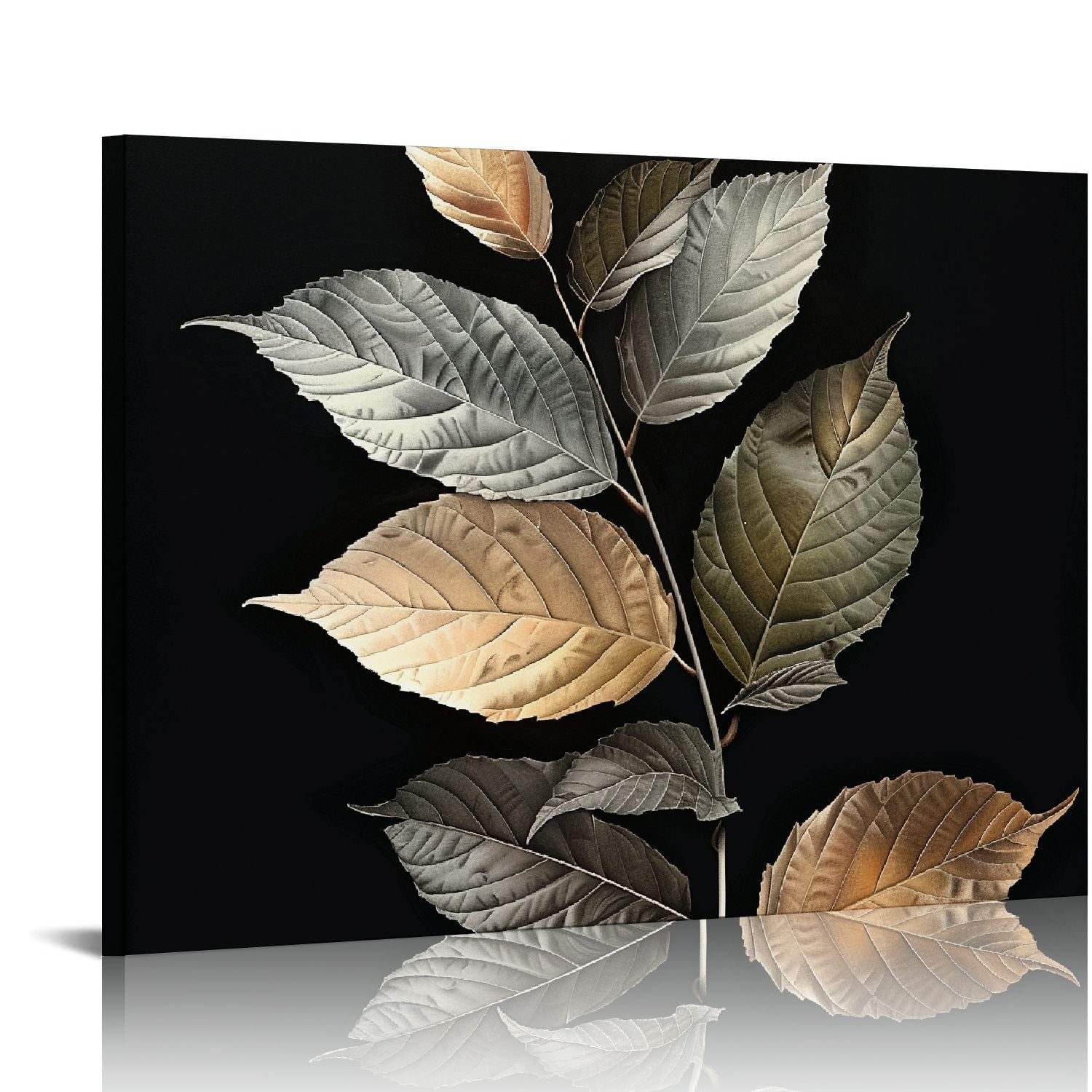 Chilfamy Print On Canvas Leaves Wall Art Decor Ready To Hang Home ...