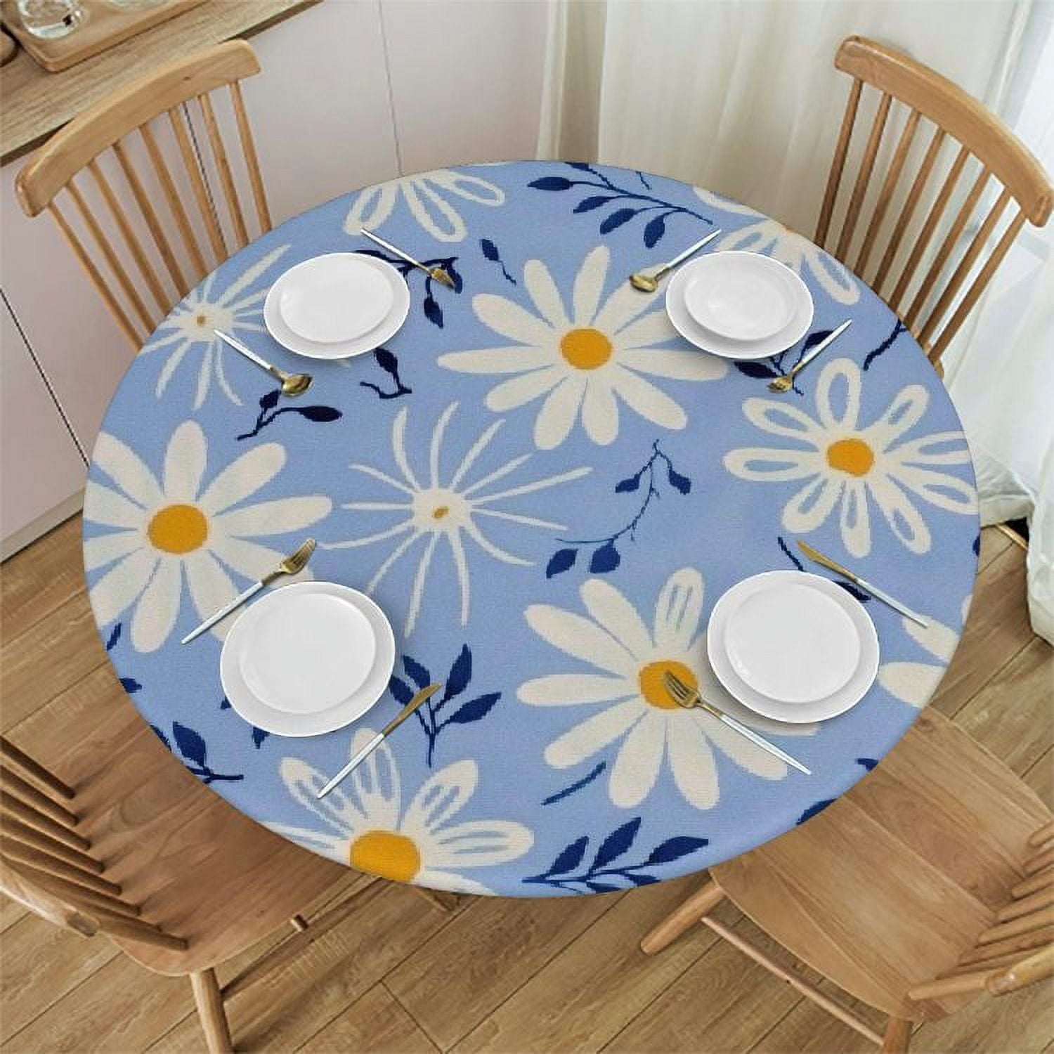 Chilfamy Purple Daisy Flower Round Tablecloth, Daisy Flower Themed ...