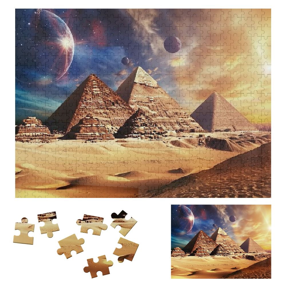 Chilfamy Pyramids Desert Sky Wooden Jigsaw Puzzle - Relaxing and ...