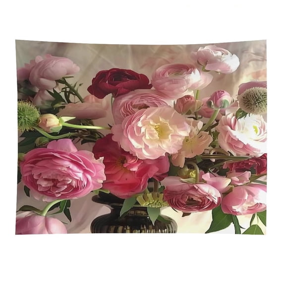 Chilfamy Ranunculus Still Life Vase.jpg Polyester Wall Tapestry Anti ...