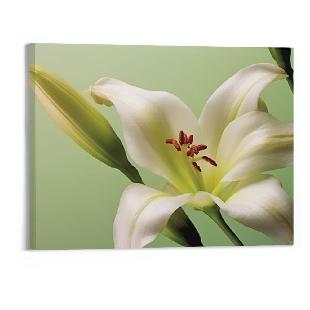 Chilfamy Ready to Hang Lily Flower 20x16in Canvas Wall Art Picture for ...