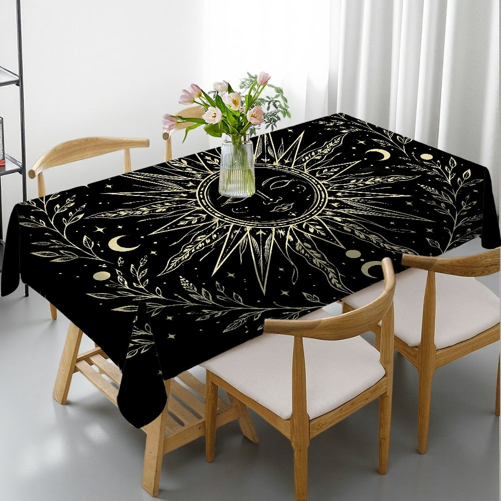 Chilfamy Rectangle Dining Tablecloth - Anthropomorphic Sun With ...