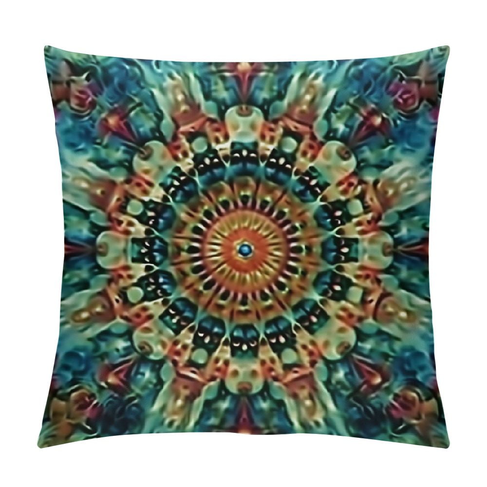 Chilfamy Retro Floral Mandala Compass Medallion Bohemian Pillow Covers ...
