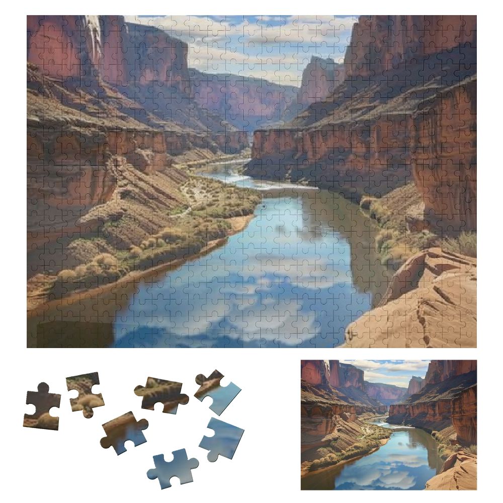 Chilfamy River Canyon Sky Wooden Jigsaw Puzzle - Relaxing Puzzle for ...