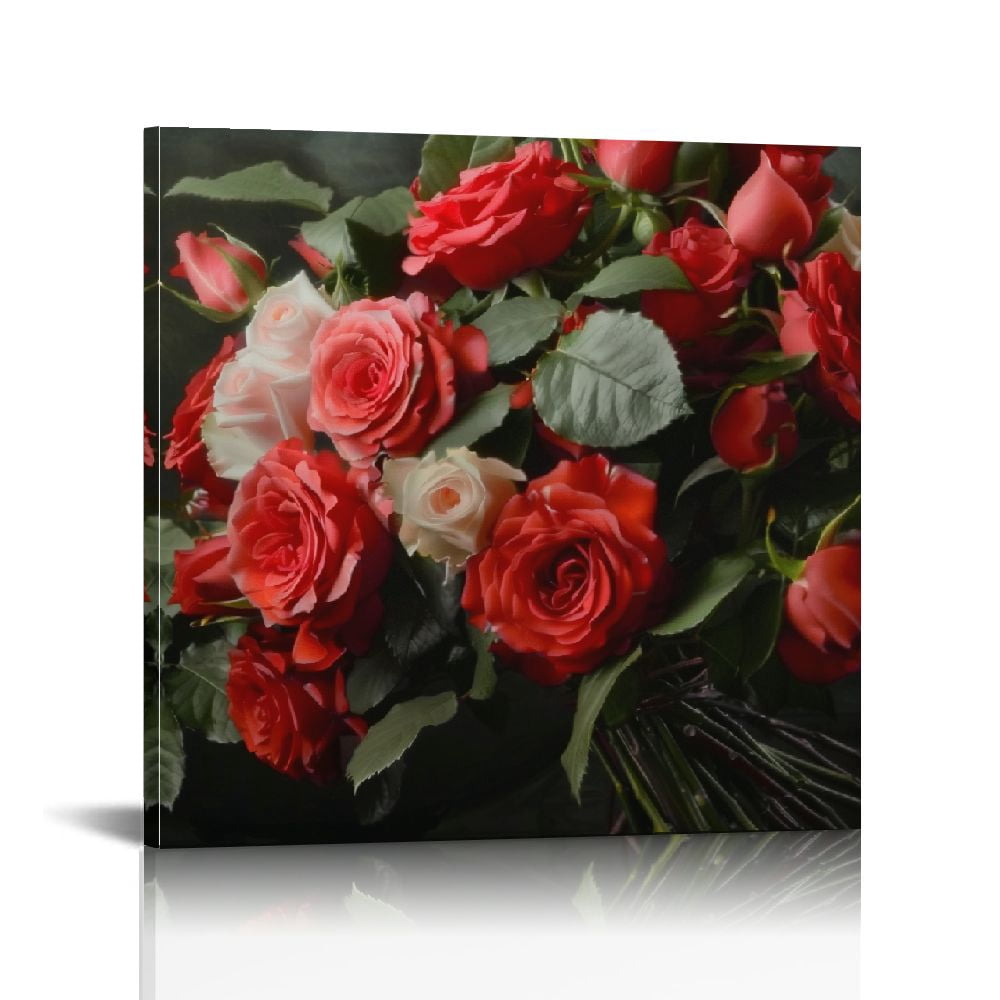 Chilfamy Roses Bouquet Wall Decor for Bedroom and Living Room, Ready to ...