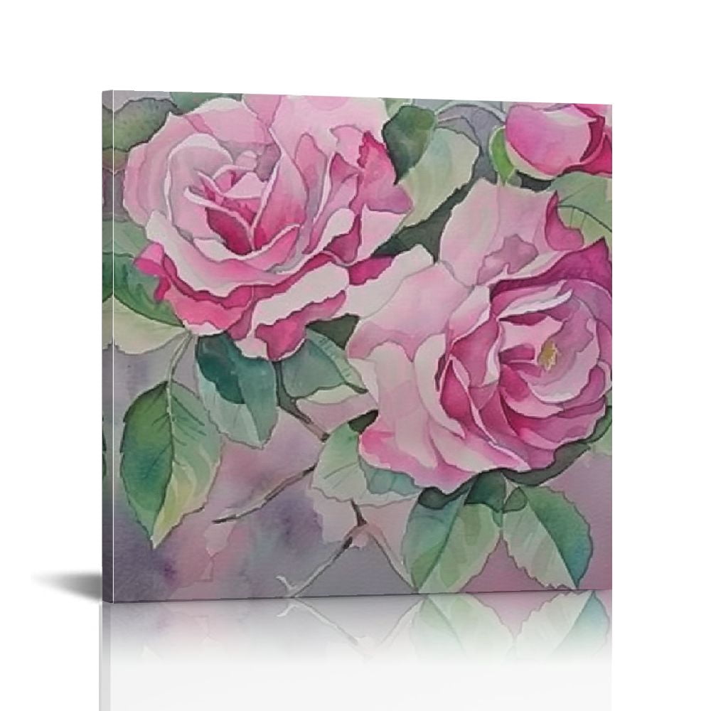 Chilfamy Roses Canvas Print Wall Art for Living Room Decor Framed Ready ...