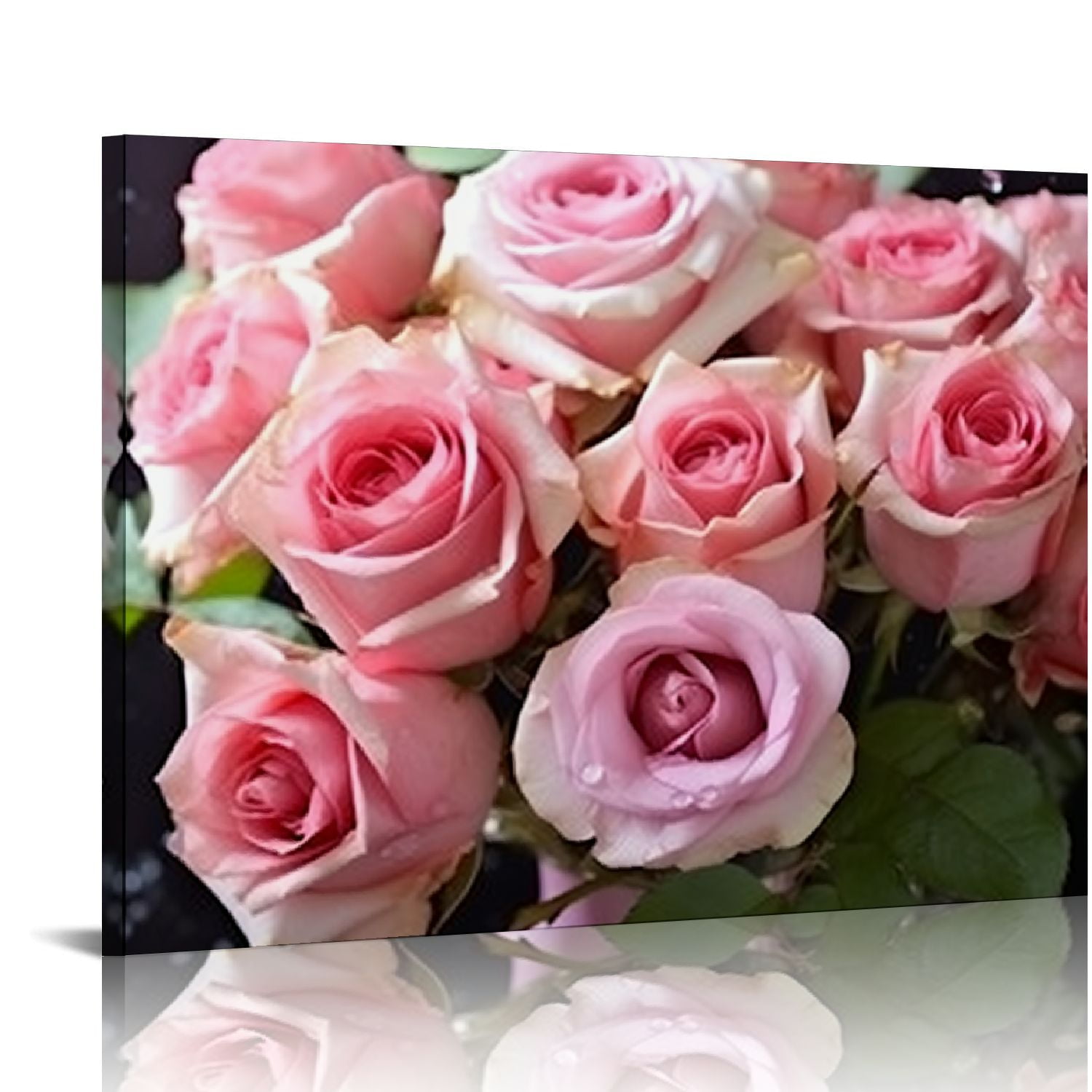 Chilfamy Roses Water Droplets Canvas Print Wall Decor Ready to Hang ...