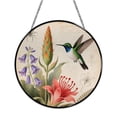Chilfamy Round Stained Glass Window Suncatcher, Flower Butterfly Bird ...