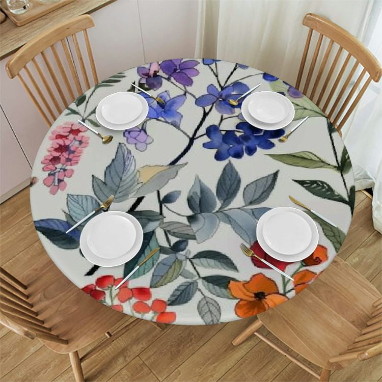 Chilfamy Round Table Cover , Waterproof Reusable Table Cloth Round ...
