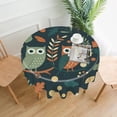 Chilfamy Round Tablecloth,Cute Owl Premium Polyester Straight Edge ...