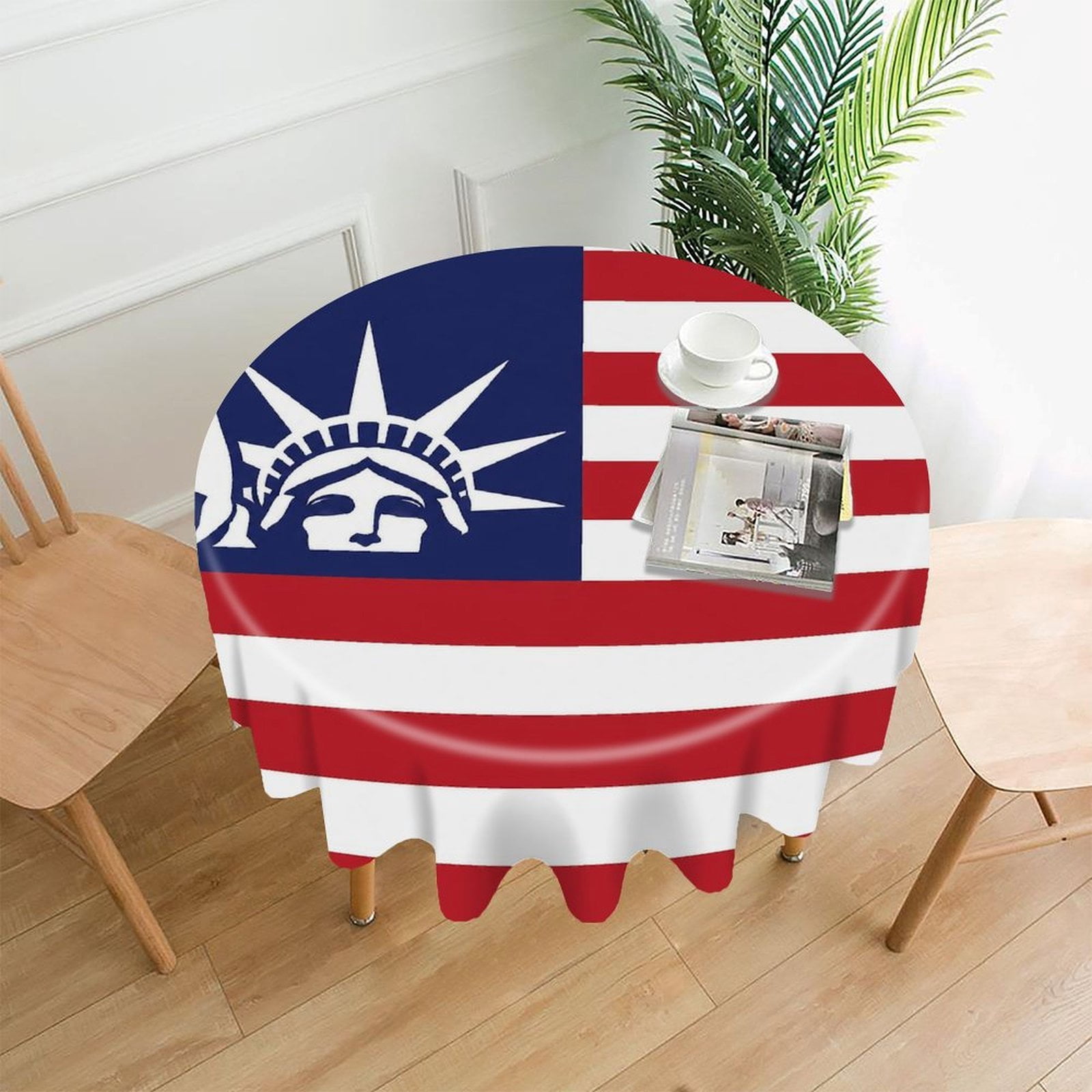Chilfamy Round Tablecloth,Liberty Face Flag Design Premium Polyester ...