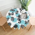Chilfamy Round Tablecloth,Seahorse Crab Shell Pattern Premium Polyester ...
