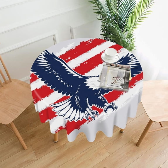 Chilfamy Round Tablecloth,Soaring Eagle On Flag Background Premium ...
