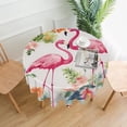 Chilfamy Round Tablecloth,Vintage Flamingo Floral Watercolor Premium ...