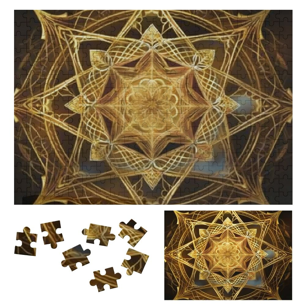 Chilfamy Sacred Geometry Wooden Unique Shapes Jigsaw Puzzle Challenging ...