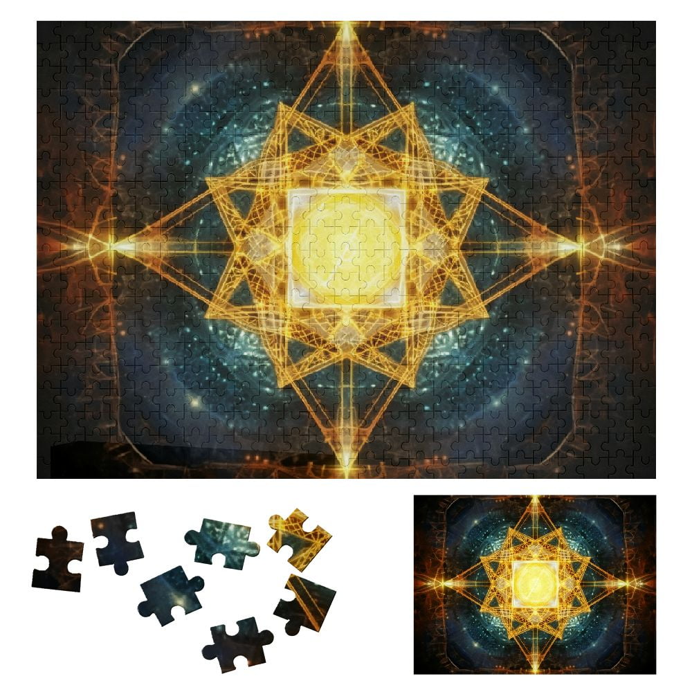 Chilfamy Sacred Geometry Wooden Unique Shapes Jigsaw Puzzle Impossible ...