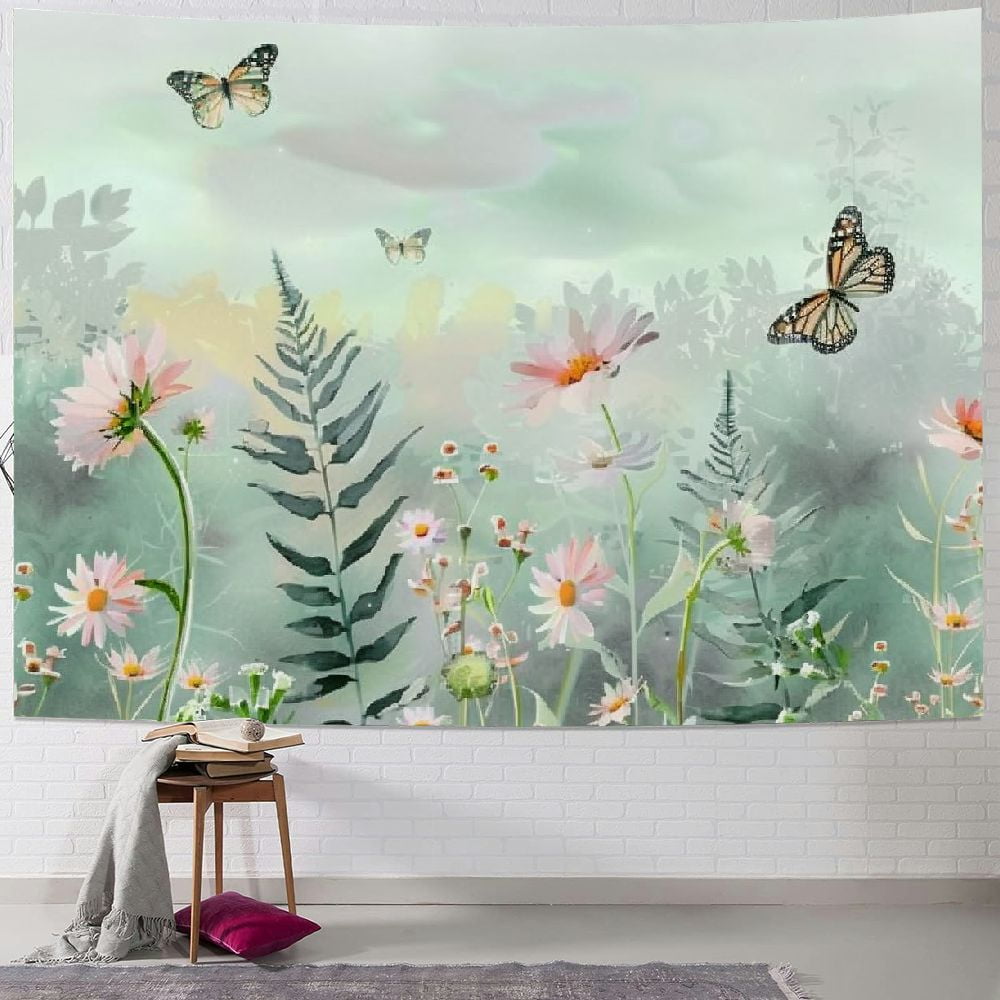 Chilfamy Sage Green Leaves Tapestry Eucalyptus Leaf Botanical Plant ...