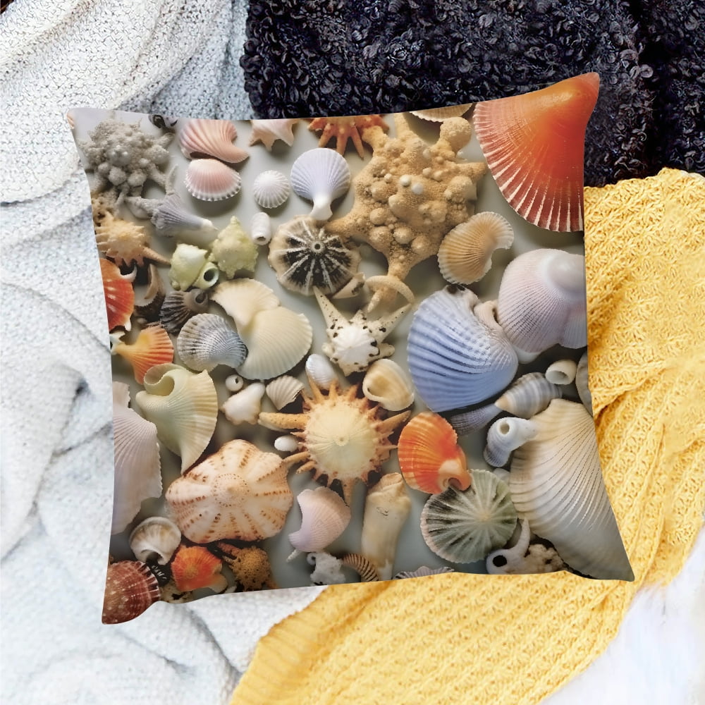 Chilfamy Sea Shells Sea Animals Home Decor Throw Pillows Cover for Home ...