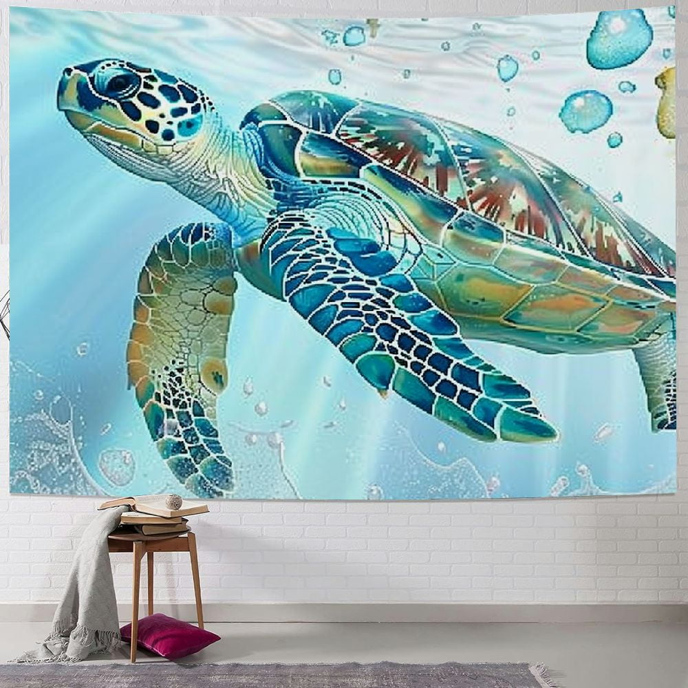 Chilfamy Sea Turtle Tapestry, Ocean Turtle Tapestry Marine Life ...