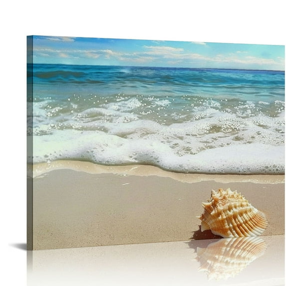 Chilfamy Seashell Canvas Print Wall Decor Ready To Hang Home Art Decor ...