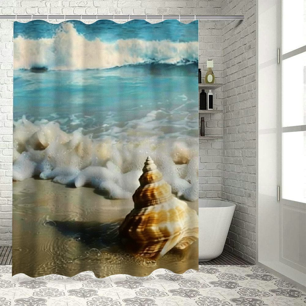 Chilfamy Seashells Stall Shower Curtain, Nautical Picture of Sunny ...