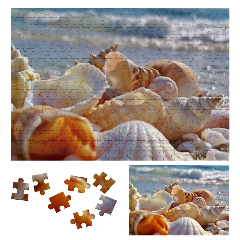 Chilfamy Seashells on The Sandy Beach Puzzles Wooden Jigsaw Puzzles ...
