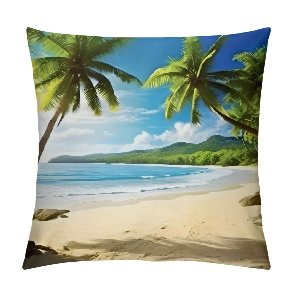 Chilfamy Short Plush Pillowcase 1 Piece for Home Decor Sea Beach ...