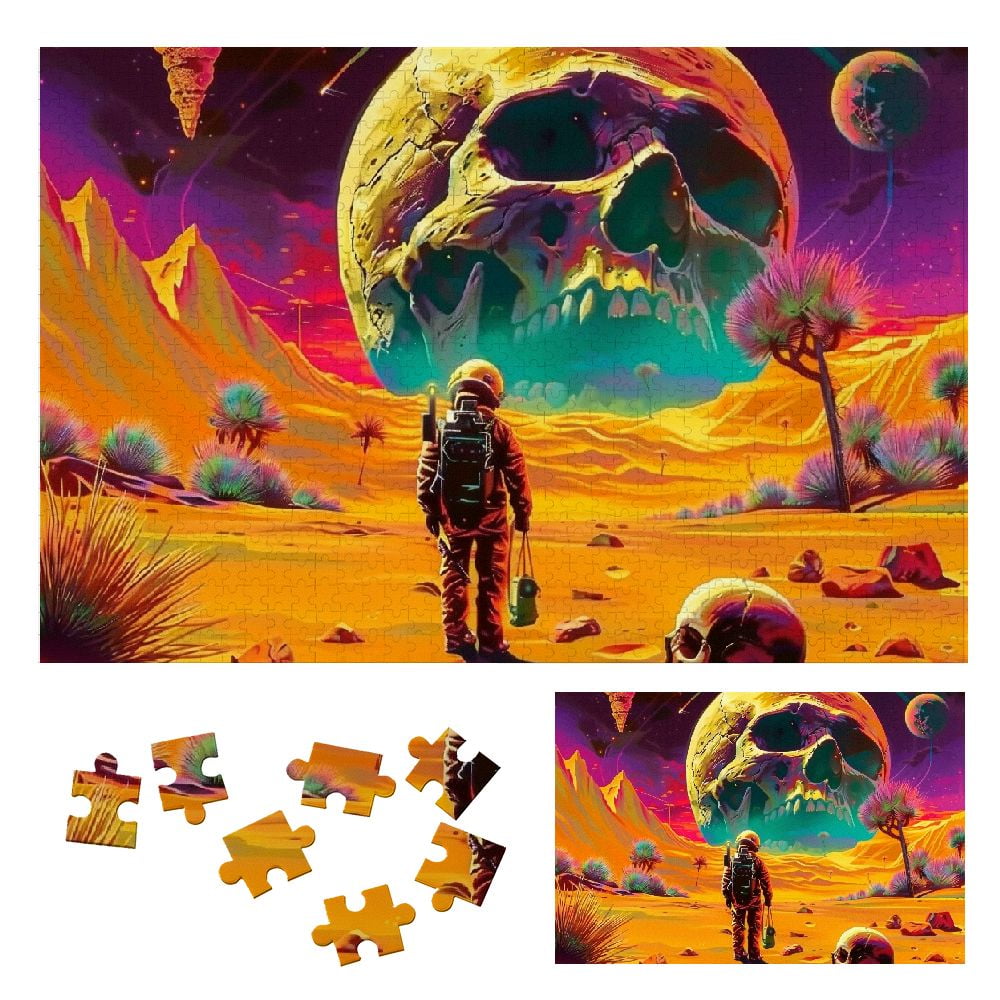 Chilfamy Skull Theme Wooden Jigsaw Puzzle for Adults and Kids - Premium ...