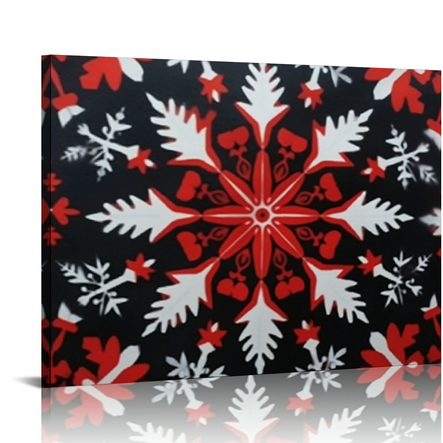 Chilfamy Snowflake Pattern Canvas Art Decor Home Wall Art Ready To Hang ...