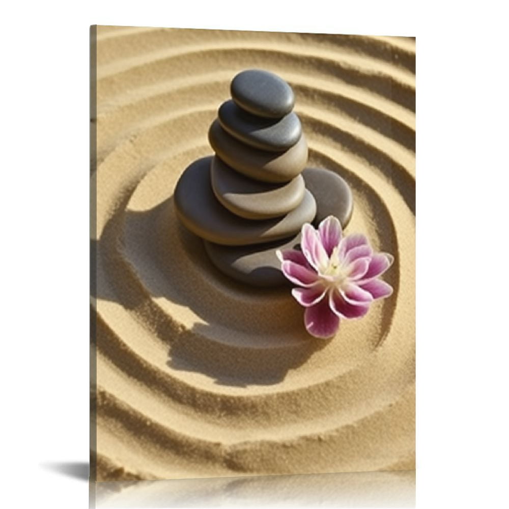 Chilfamy Spa Decor Zen Canvas Wall Art for Home Decor Zen Stones Sand ...