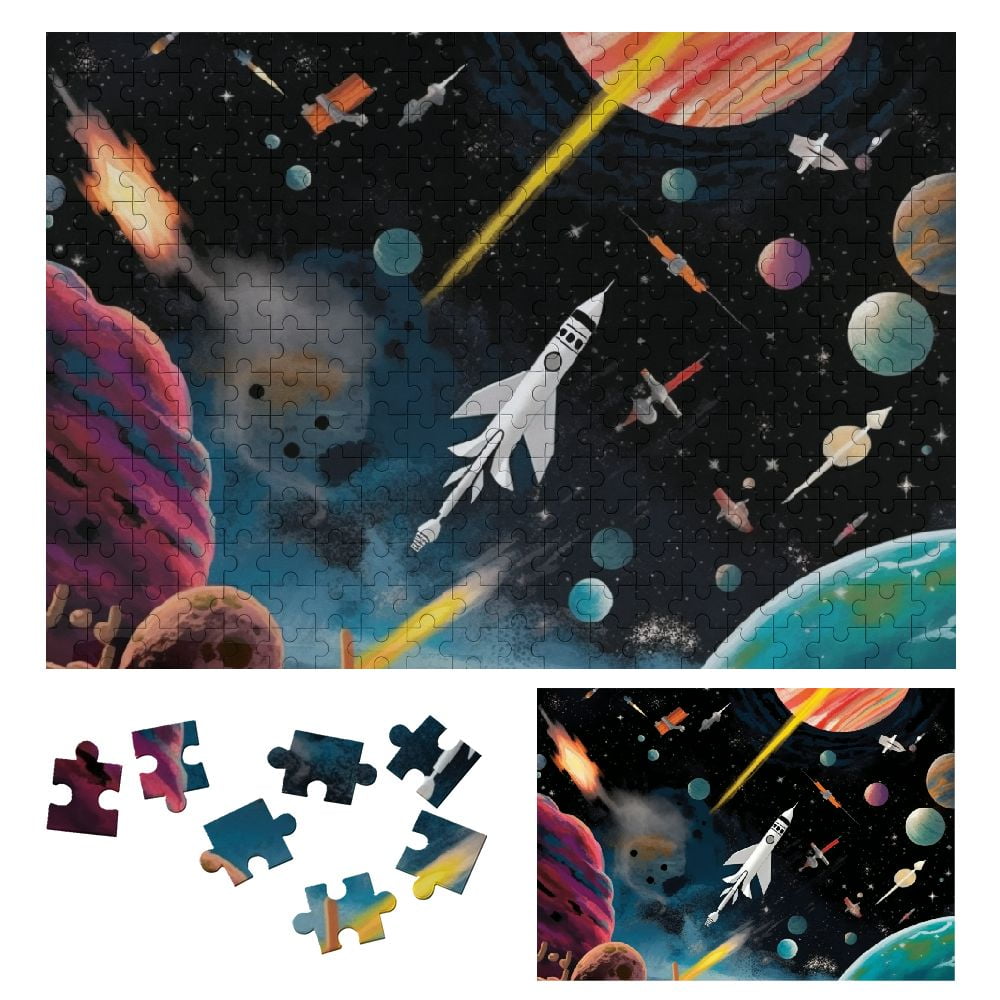 Chilfamy Space Illuminated Jigsaw Puzzle for Kids and Families, Family ...