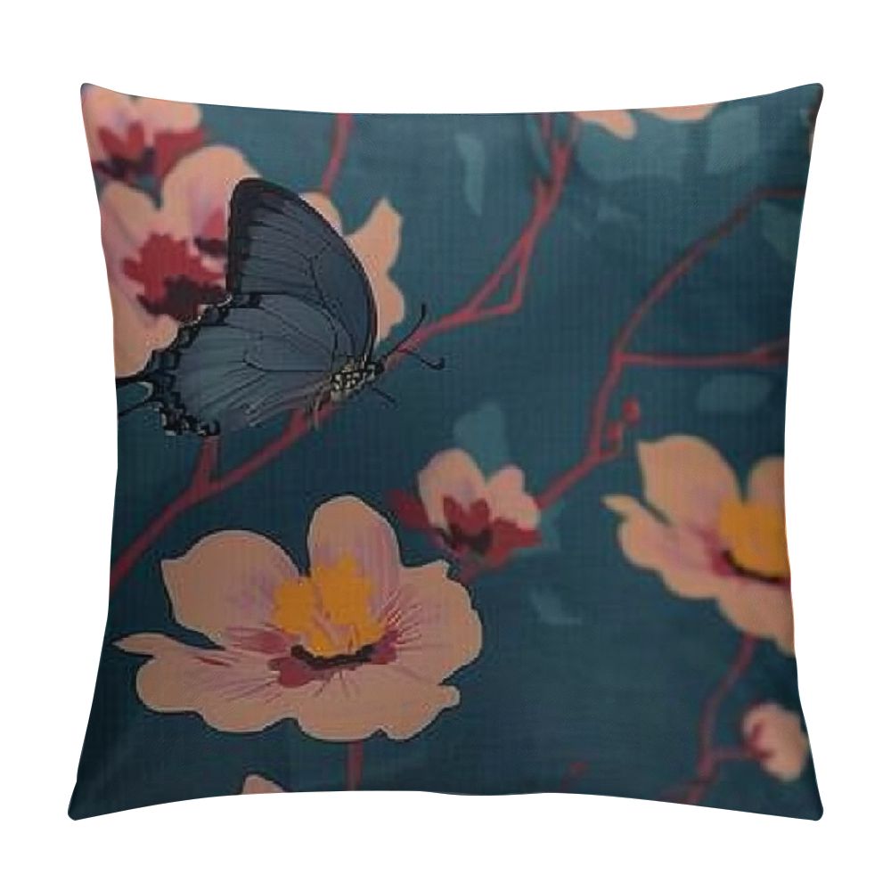 Chilfamy Spring Cherry Blossom Throw Pillow Covers Pillowcases Japanese ...