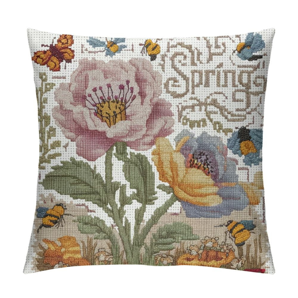 Chilfamy Spring Pillow Cover Daisy Bloom Decorations Farmhouse Seasonal ...