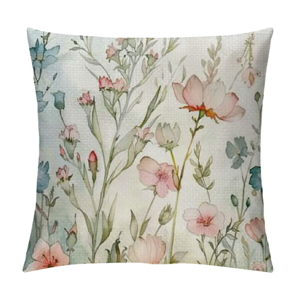 Chilfamy Spring Pillow Cover Floral Decorations Seasonal Farmhouse ...