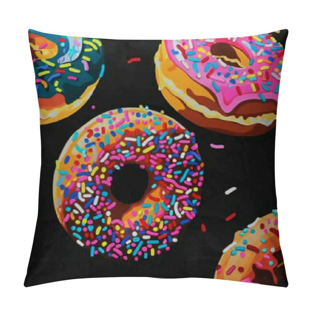 Chilfamy Square Throw Pillow Cover , Chocolate Blue Splashes of Colored ...