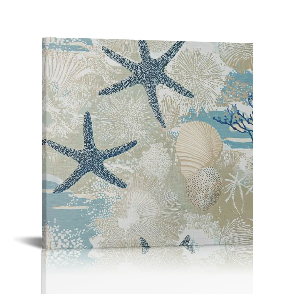 Chilfamy Starfish Shells Wallpaper Canvas Wall Art Ready To Hang ...