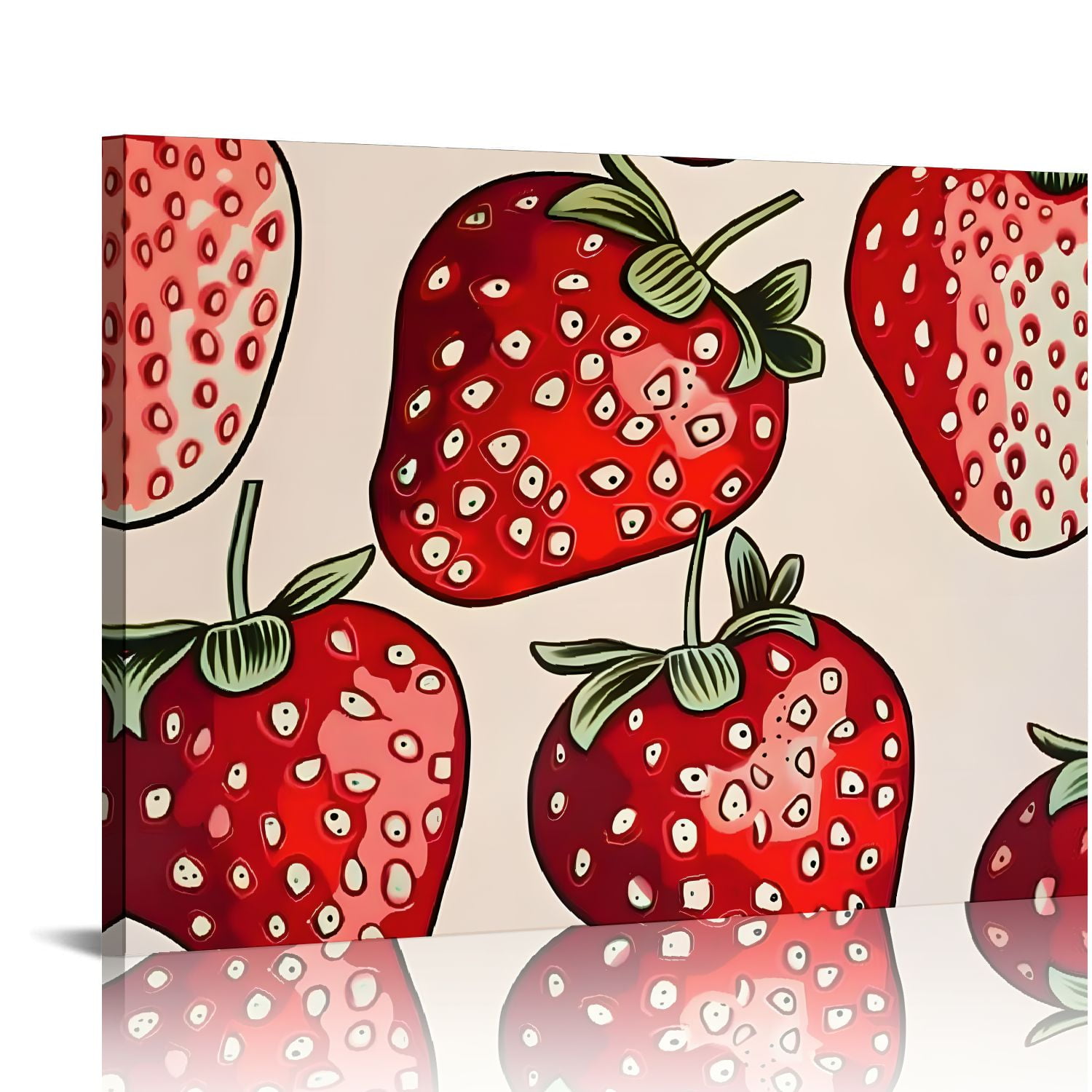 Chilfamy Strawberries Berries Canvas Wall Art Print Home Decor Artwork ...