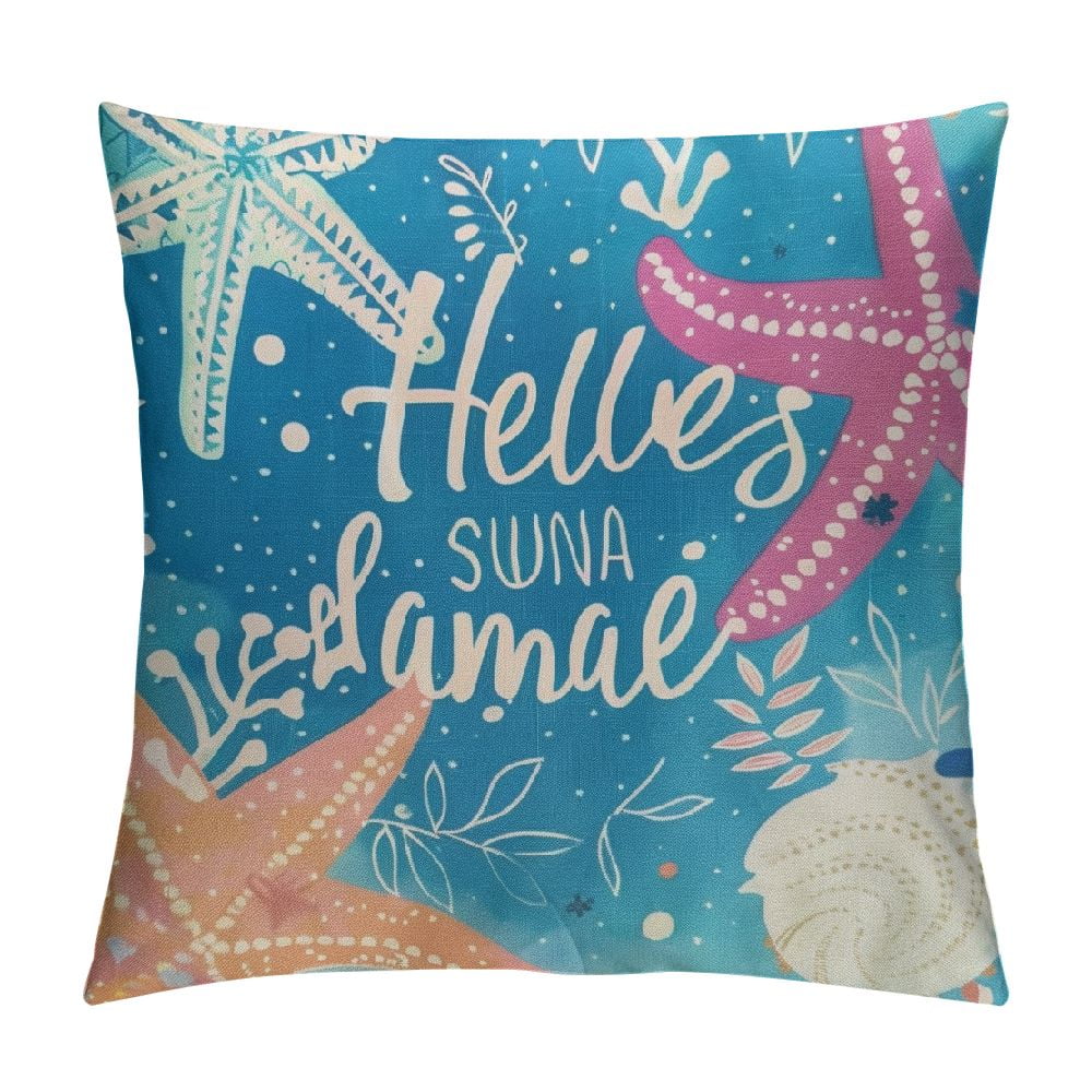 Chilfamy Summer Pillow Covers Ocean Sea Blue Throw Pillow Covers Summer ...