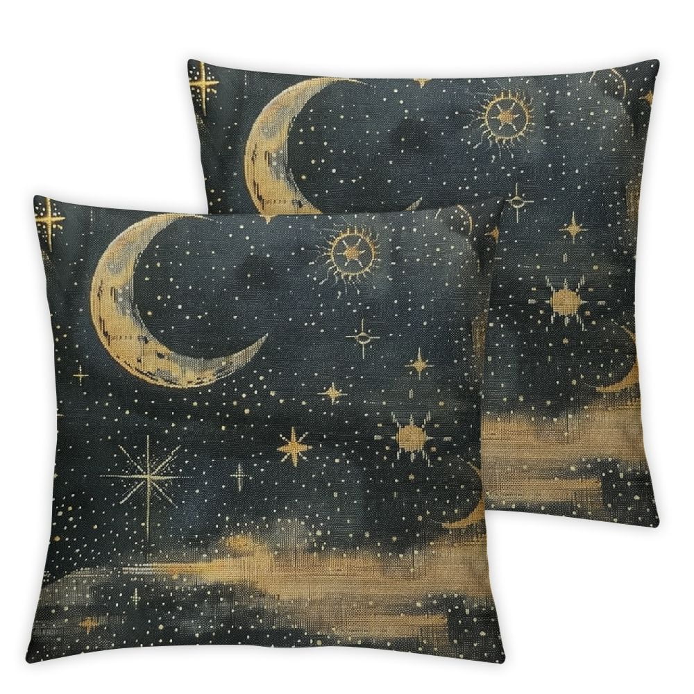 Chilfamy Sun Moon Decorative Pillow Covers, Boho Black White Moon Phase ...