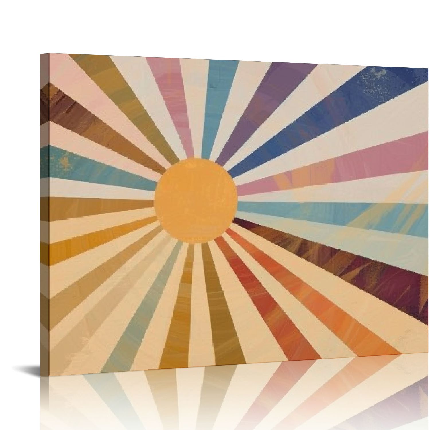 Chilfamy Sunburst Colors Art Canvas Wall Decor for Home Living Room ...