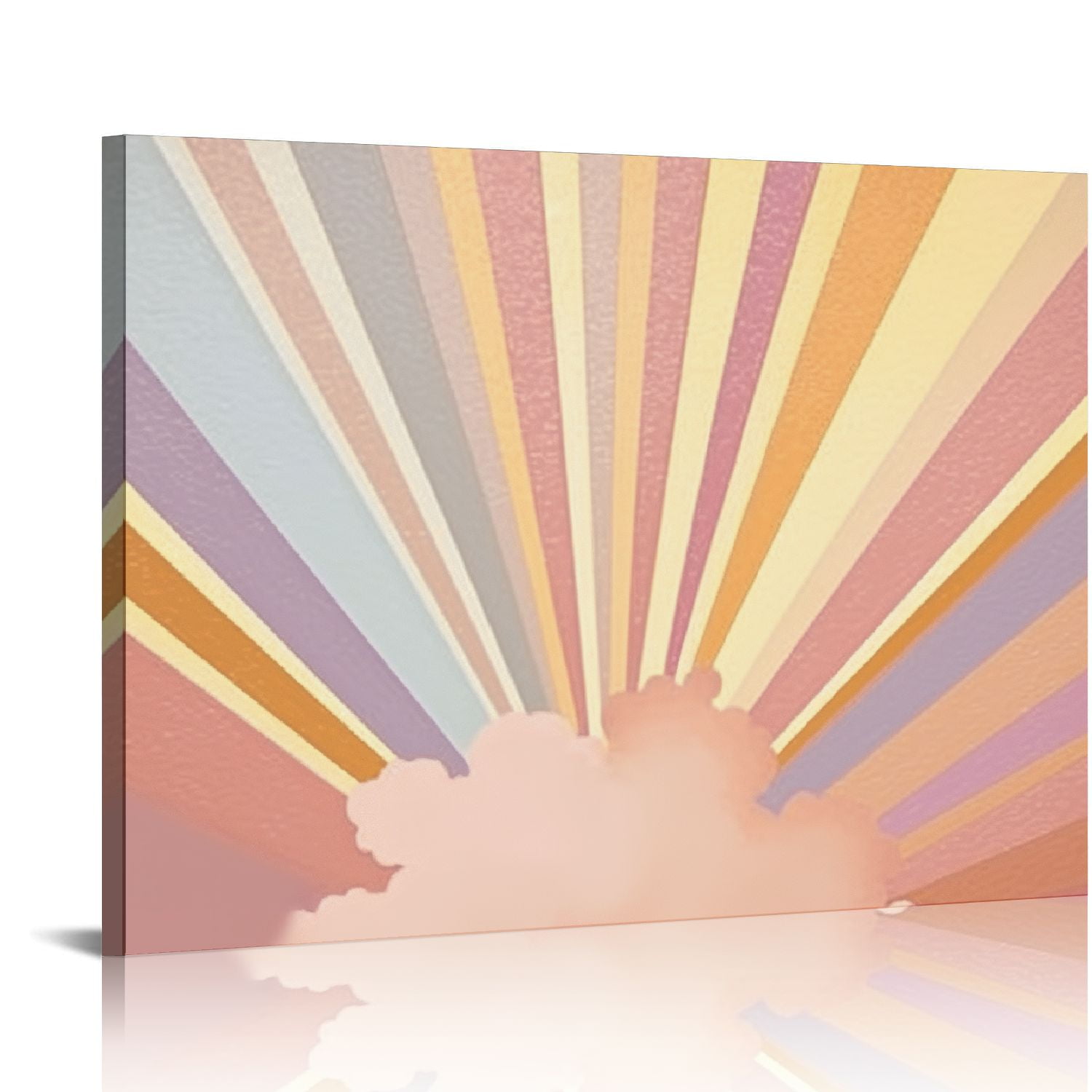 Chilfamy Sunburst Sky Pastel Colors Canvas Wall Art Print for Home ...