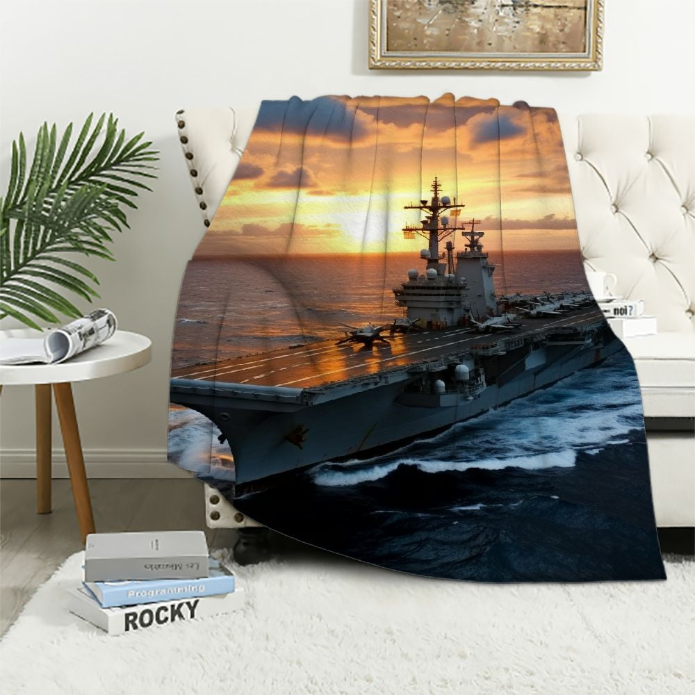 Chilfamy Sunset Ocean Sunbeam Throw Blanket for Couch Sofa Bed Office ...