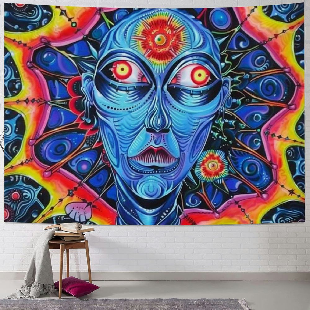 Chilfamy Tapestry Trippy Mandala Tapestry Galaxy Stars Tapestry ...