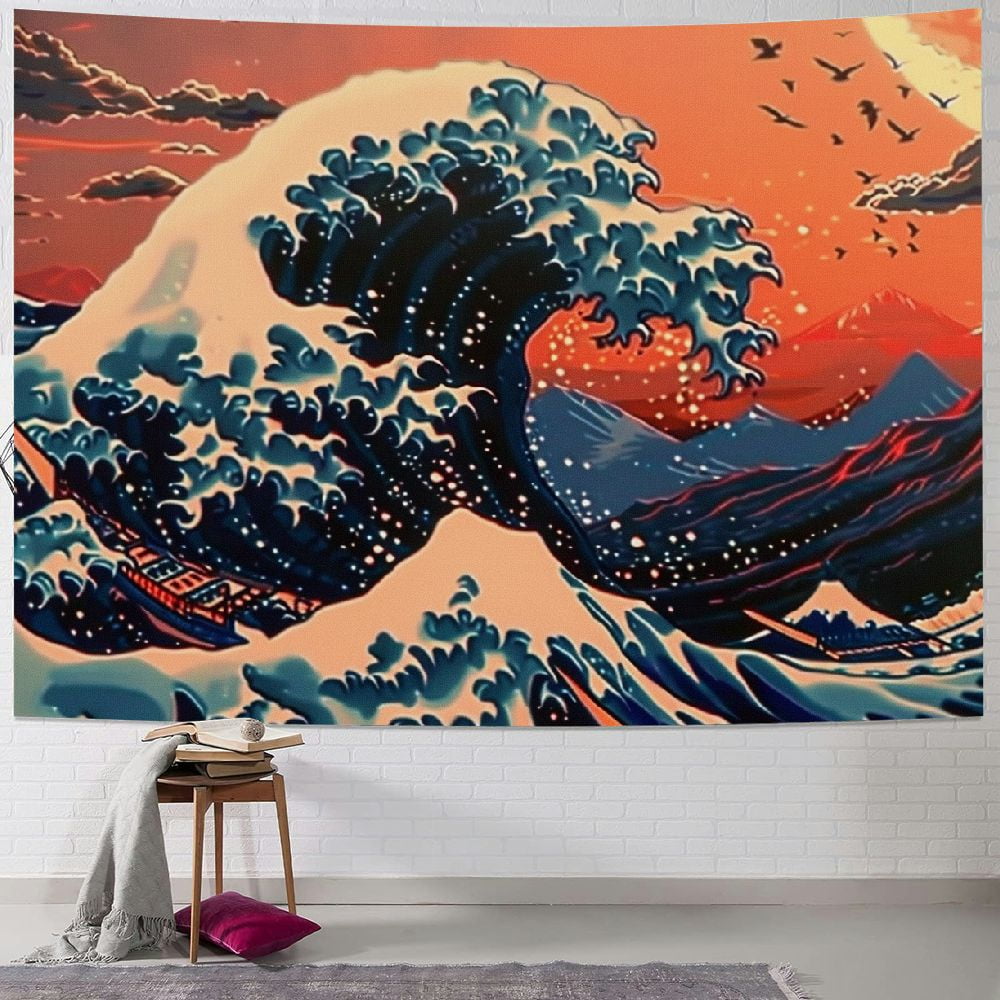 Chilfamy The Great Wave Tapestry Japanese Ocean Sea Wave Tapestries ...