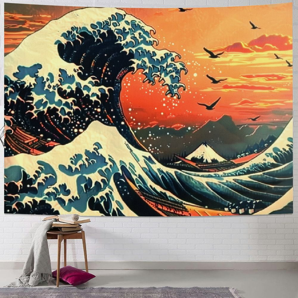 Chilfamy The Great Wave Tapestry Japanese Ocean Sea Wave Tapestries ...