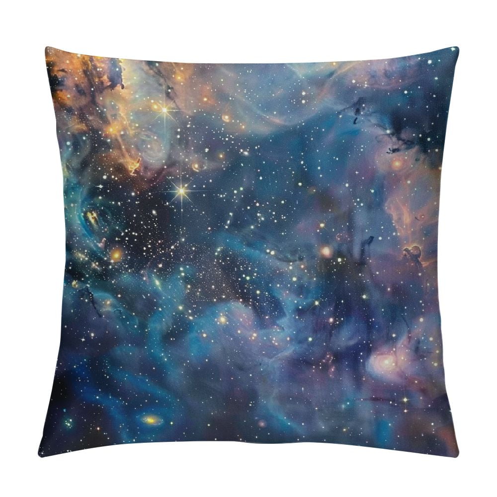 Chilfamy Throw Pillow Cover Starry Sky Galaxy Theme Stars Series Outer ...