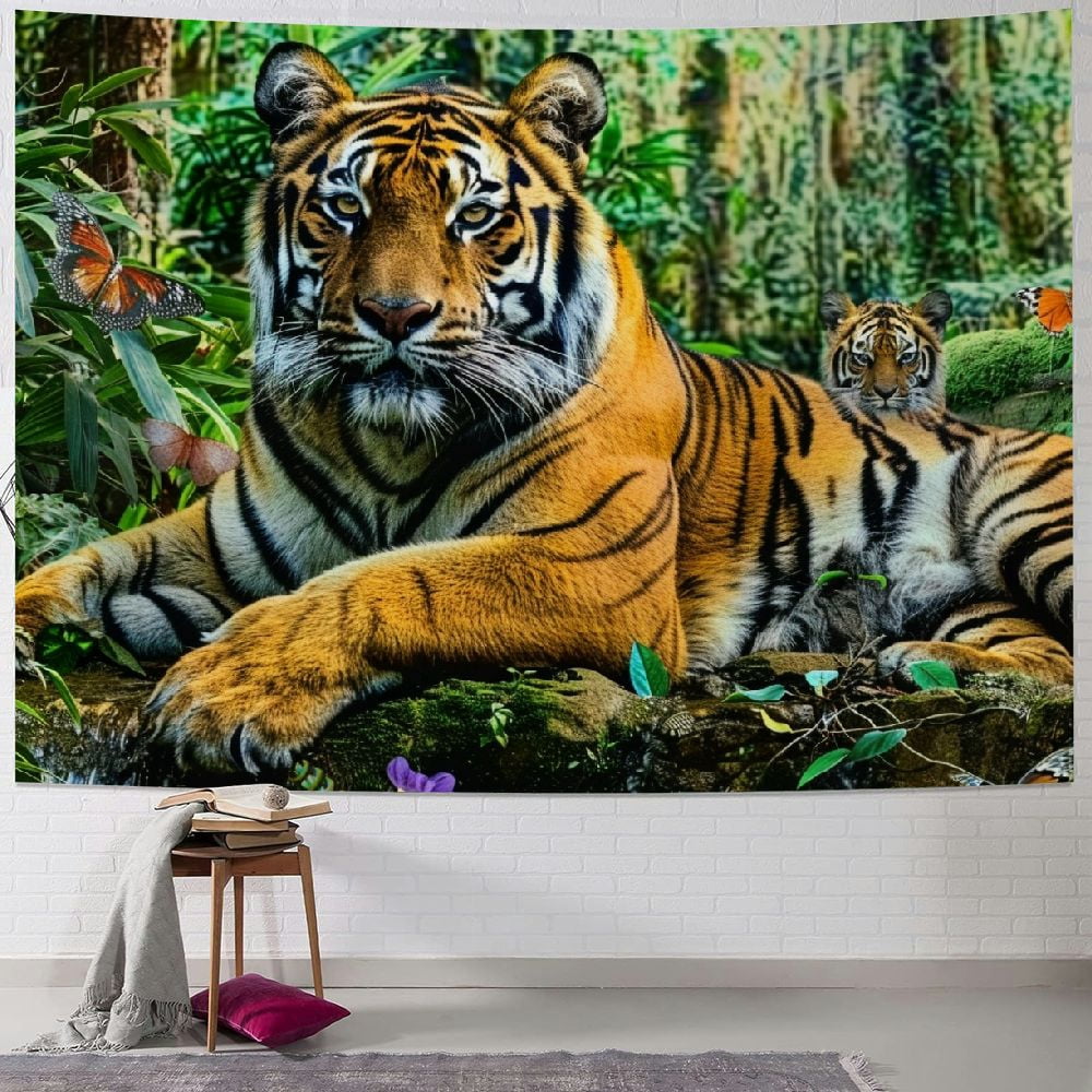 Chilfamy Tiger Tapestry Tropical Rainforest Landscape King of the ...
