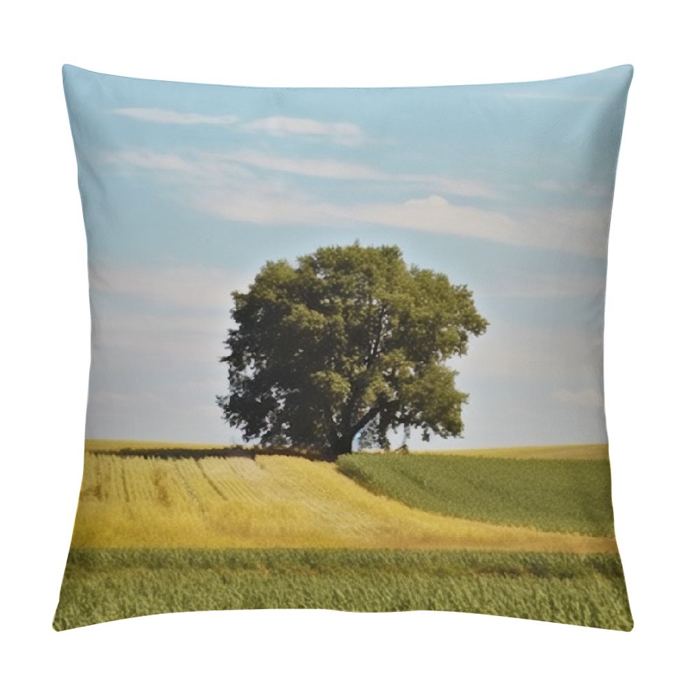 Chilfamy Tree Field Sky Fashion Style Dirt-Resistant Throw Pillow ...