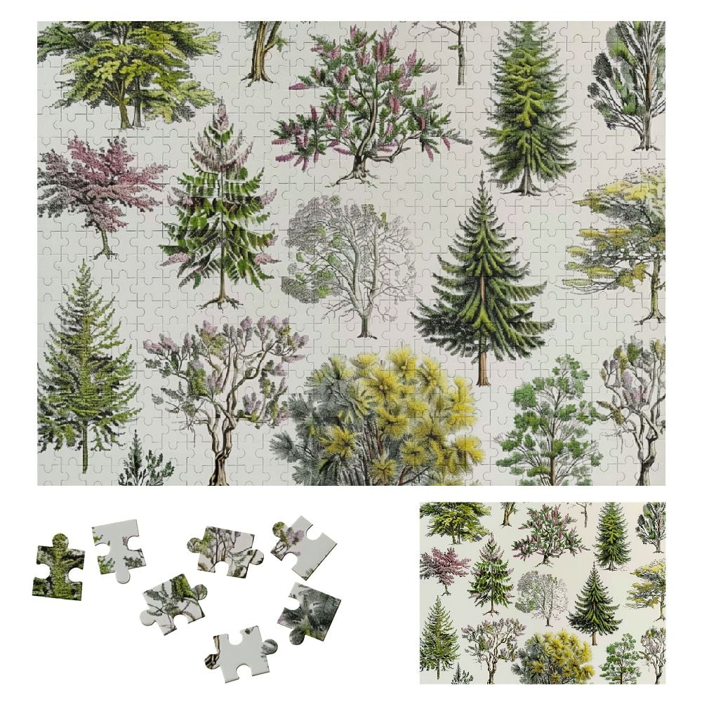 Chilfamy Trees Print Wooden Jigsaw Puzzle for Adults and Kids ...