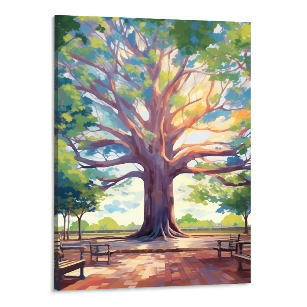 Chilfamy Trendy Lahaina Maui Travel Poster Retro Banyan Tree Canvas ...
